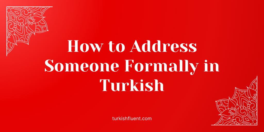How to Address Someone Formally in Turkish - TurkishFluent | Blog