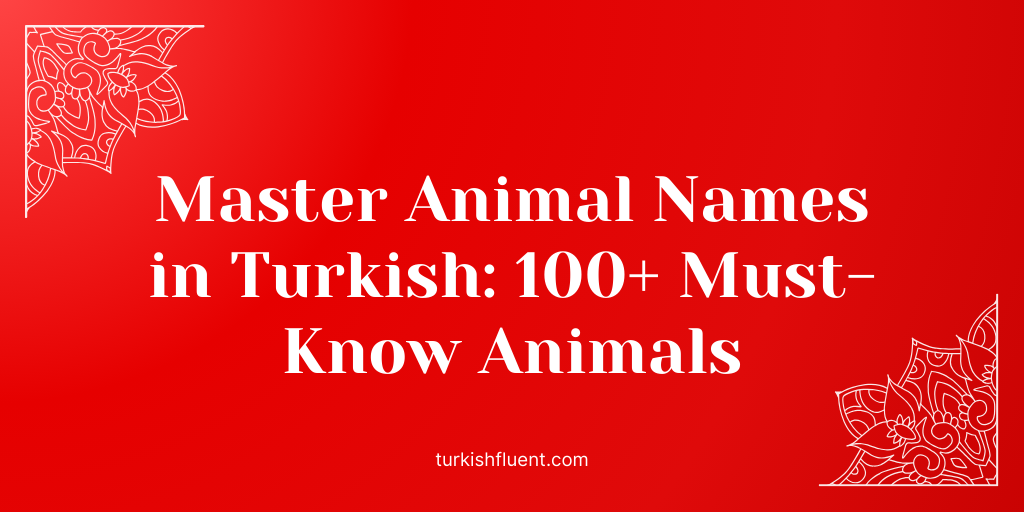 Master Animal Names in Turkish: 100+ Must-Know Animals